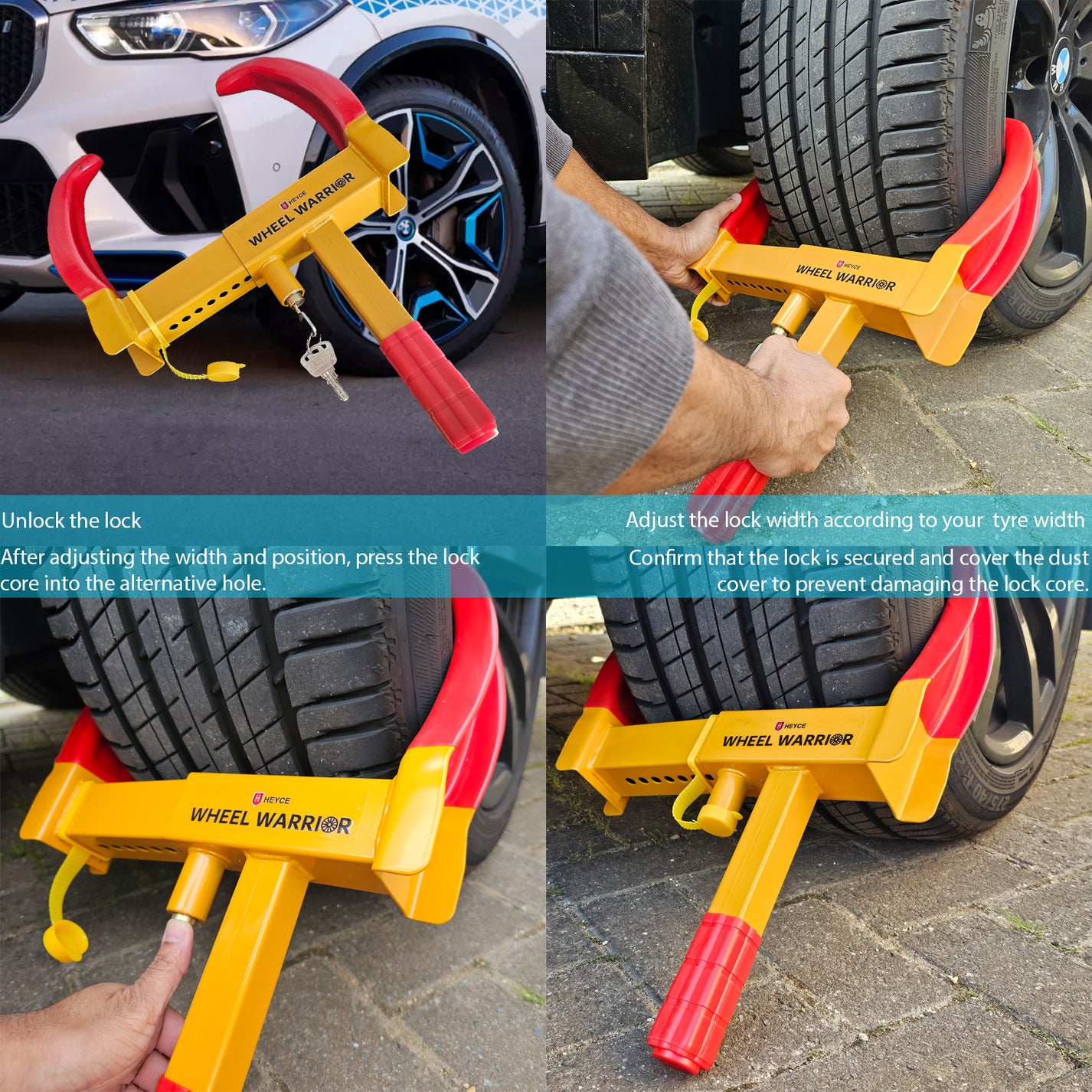 Wheel Warrior Heavy Duty Wheel Clamp Anti-Theft Lock – HEYCE